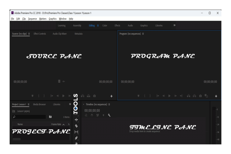 Workspace Overview Of Premiere Pro - Serity